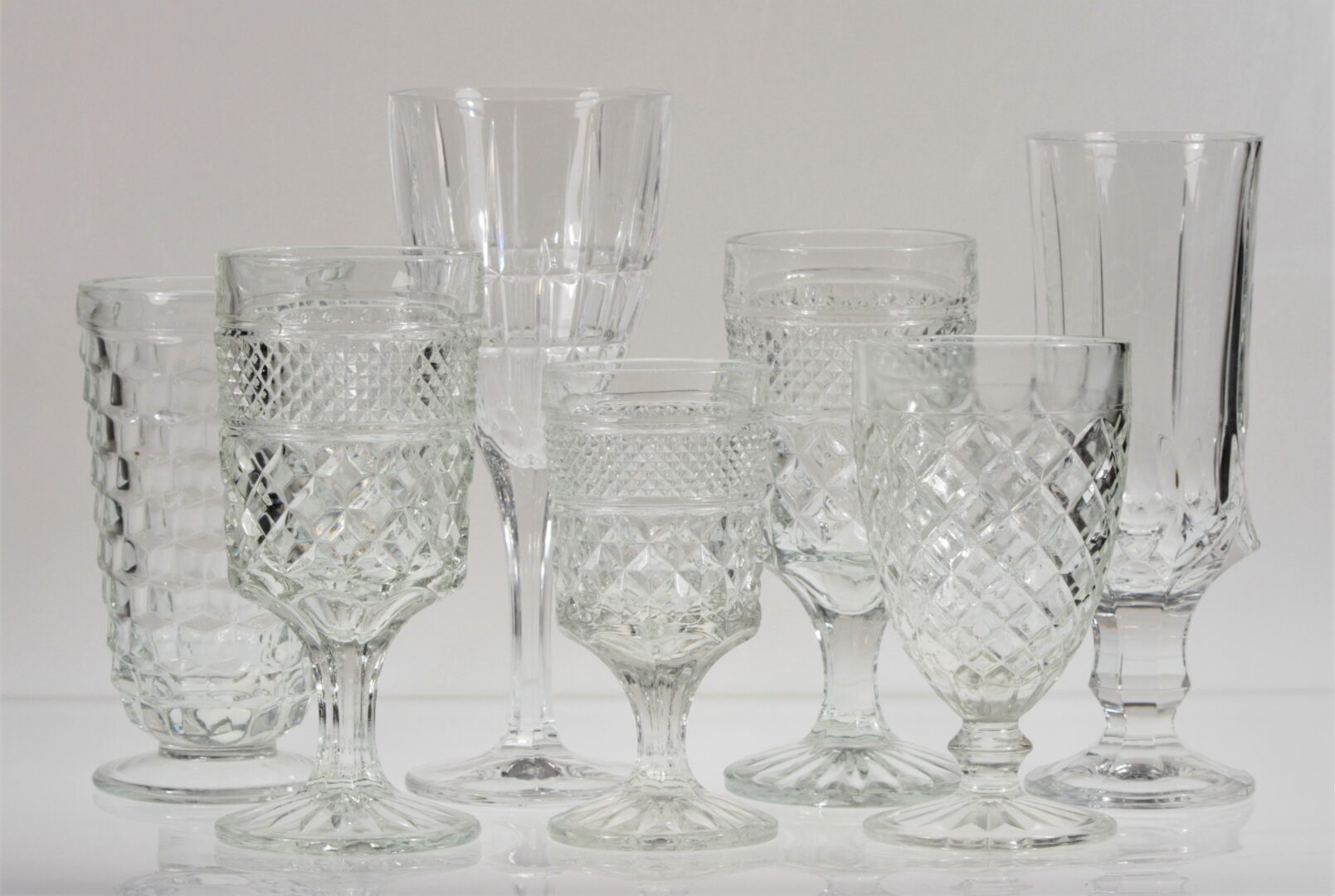 Vintage Clear Goblets - Echo Event Rentals